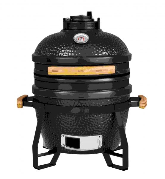 Gratar ceramic Kamado, Diametru 15 inch/38 cm, Dispozitiv de afumare ...