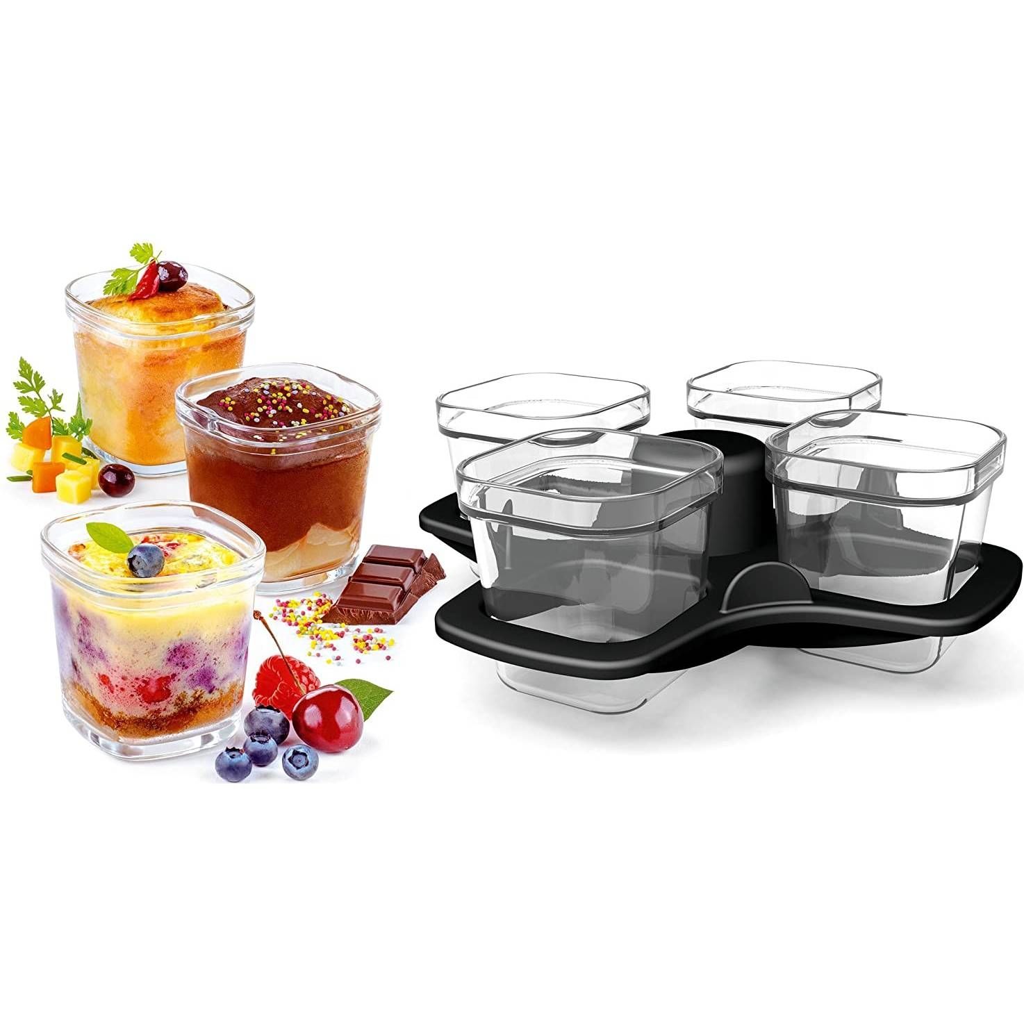 Pachet 4 cupe pentru copt, 1suport din plastic XA702070 in Accesorii ...